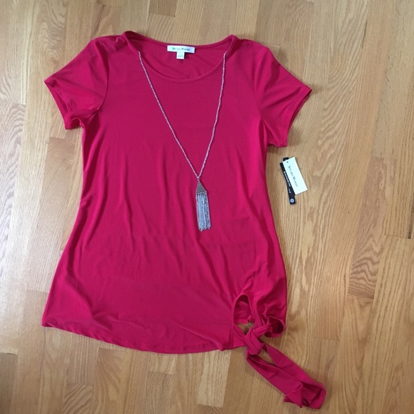 Studio Works | Tops | Nwt Studio Works Red Top With Triangle Necklace ...